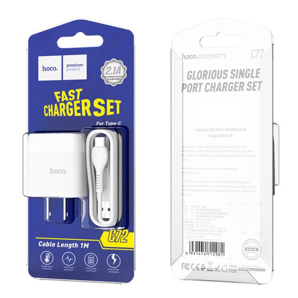 #1 Bộ sạc nhanh Hoco C72 Type C giá sỉ - Phụ Kiện BIZO